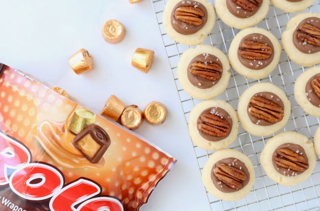 Easy Rolo Turtle Shortbread Cookies - It's Always Autumn