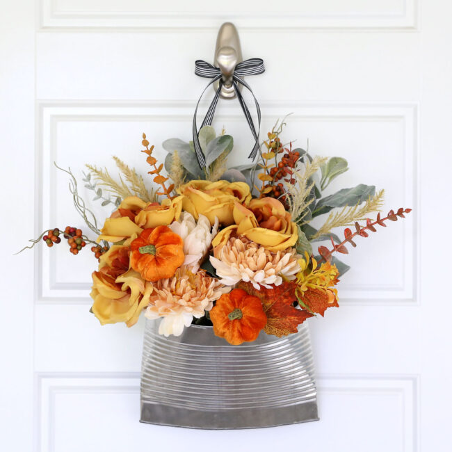 DIY Smashed Can Door Hanger - It's Always Autumn