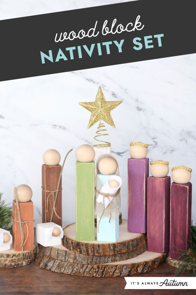 DIY Wood Block Nativity - It's Always Autumn