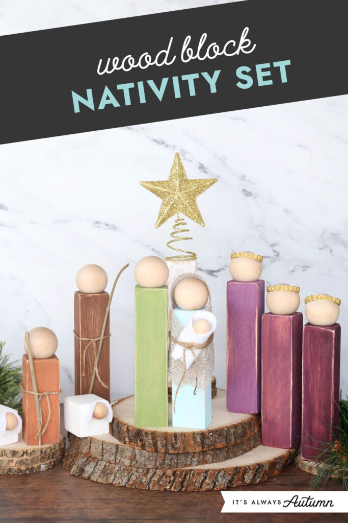 DIY Wood Block Nativity - It's Always Autumn