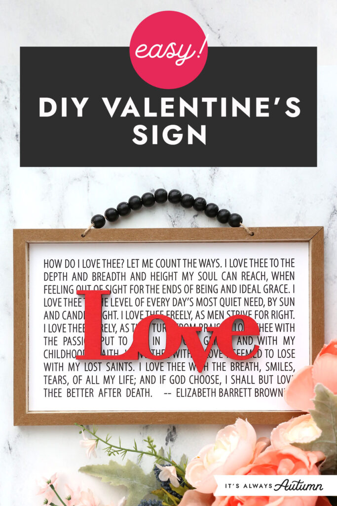Easy DIY "Love" Sign - It's Always Autumn