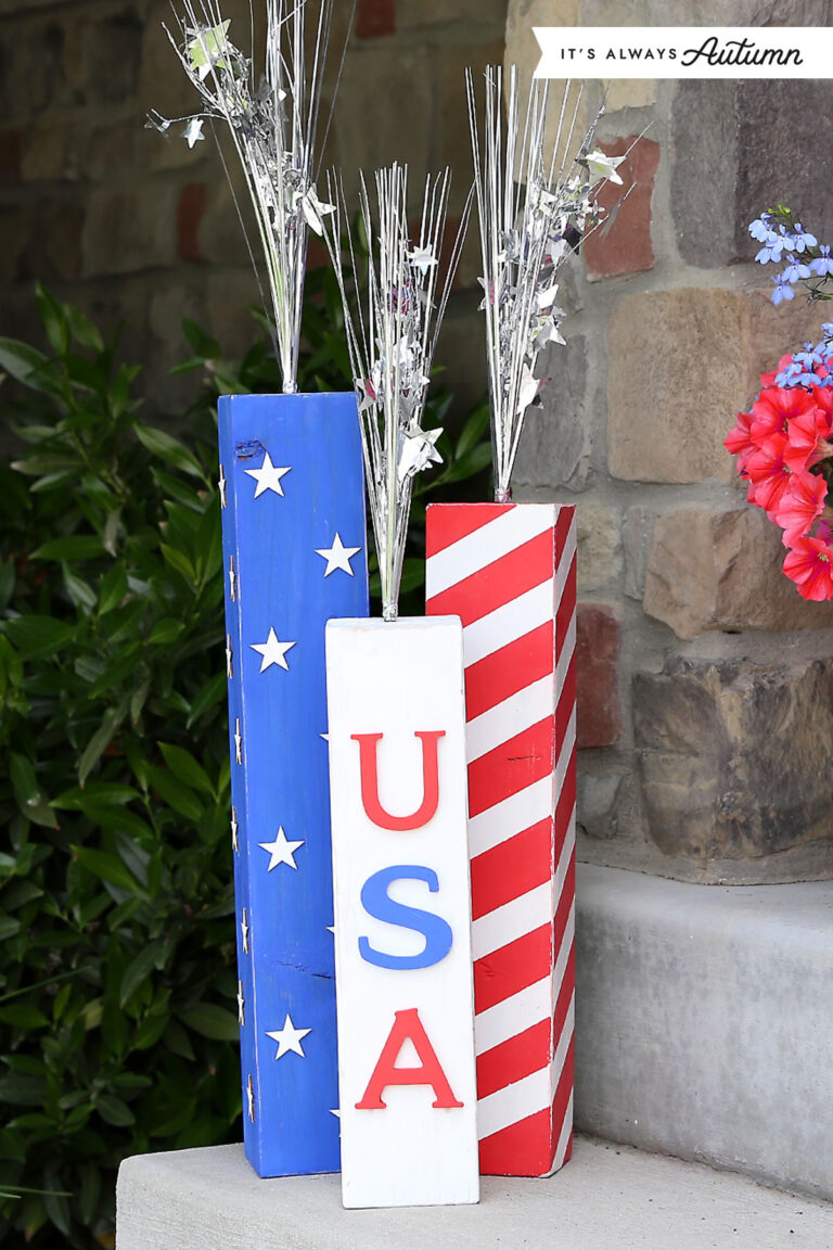 DIY Wood Firecracker Porch Decor - It's Always Autumn