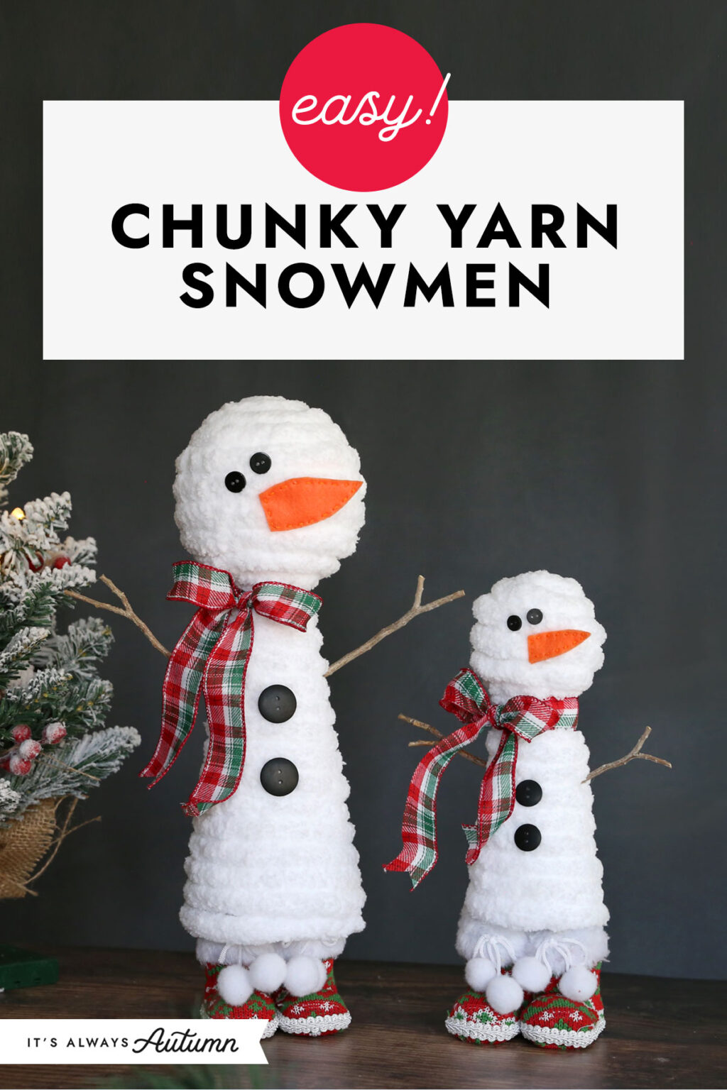 Chunky Yarn Snowman Craft - It's Always Autumn