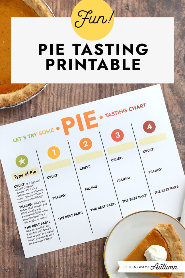 Thanksgiving Pie Tasting Party - It's Always Autumn