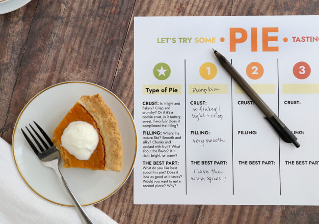 Thanksgiving Pie Tasting Party - It's Always Autumn