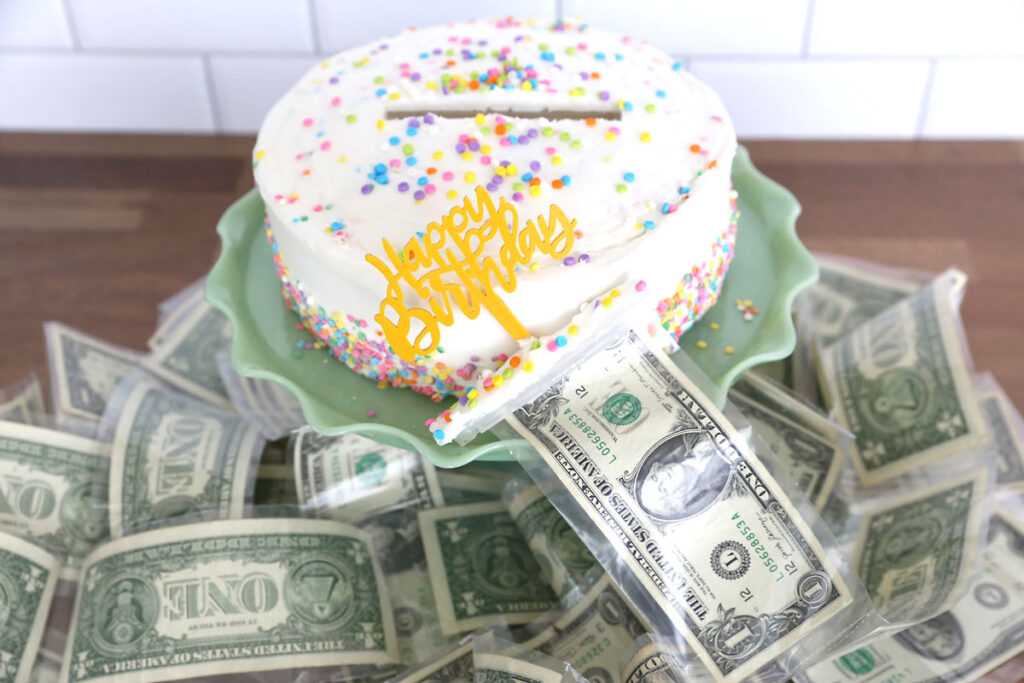 How to Make a Hidden Money Cake - It's Always Autumn