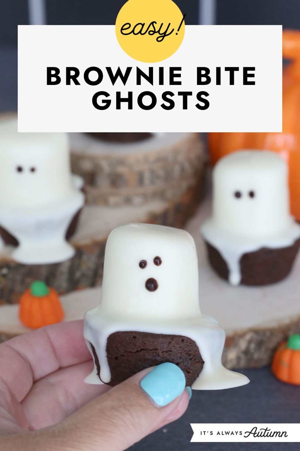 Brownie Bite Ghosts - It's Always Autumn