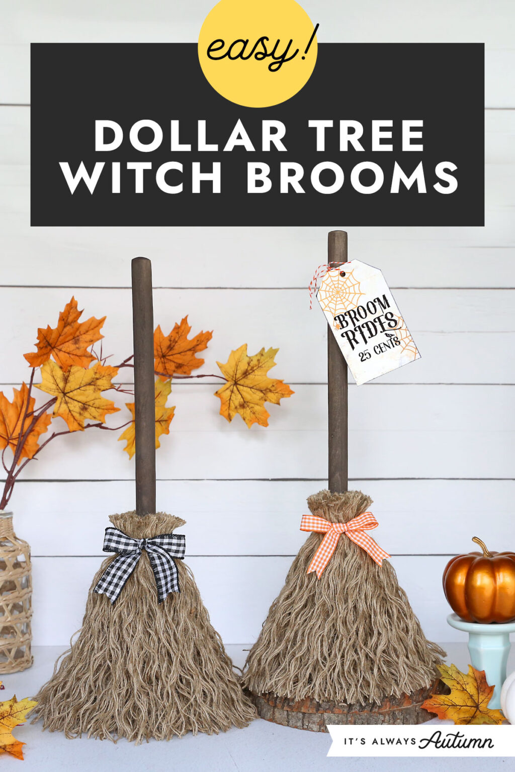 Witches' Broom Craft (Dollar Tree Plunger) - It's Always Autumn
