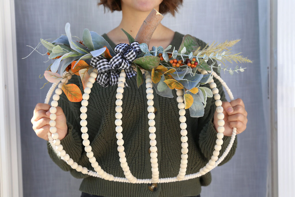 DIY Beaded Pumpkin Wreath - It's Always Autumn