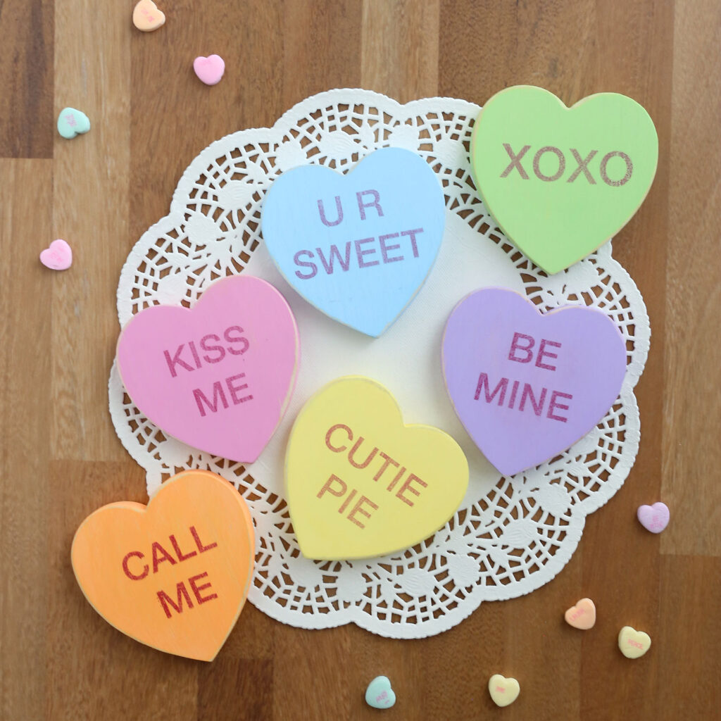 DIY Wood Conversation Hearts - It's Always Autumn