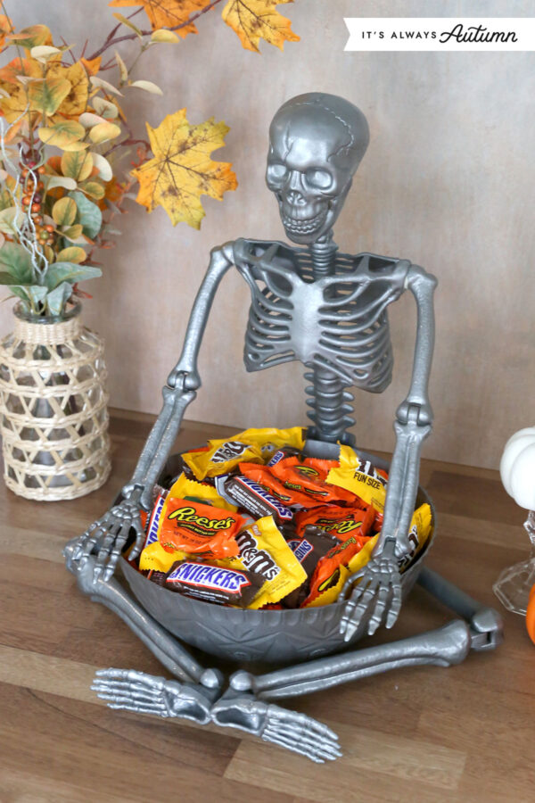 Skeleton Candy Bowl (Pottery Barn Dupe) - It's Always Autumn